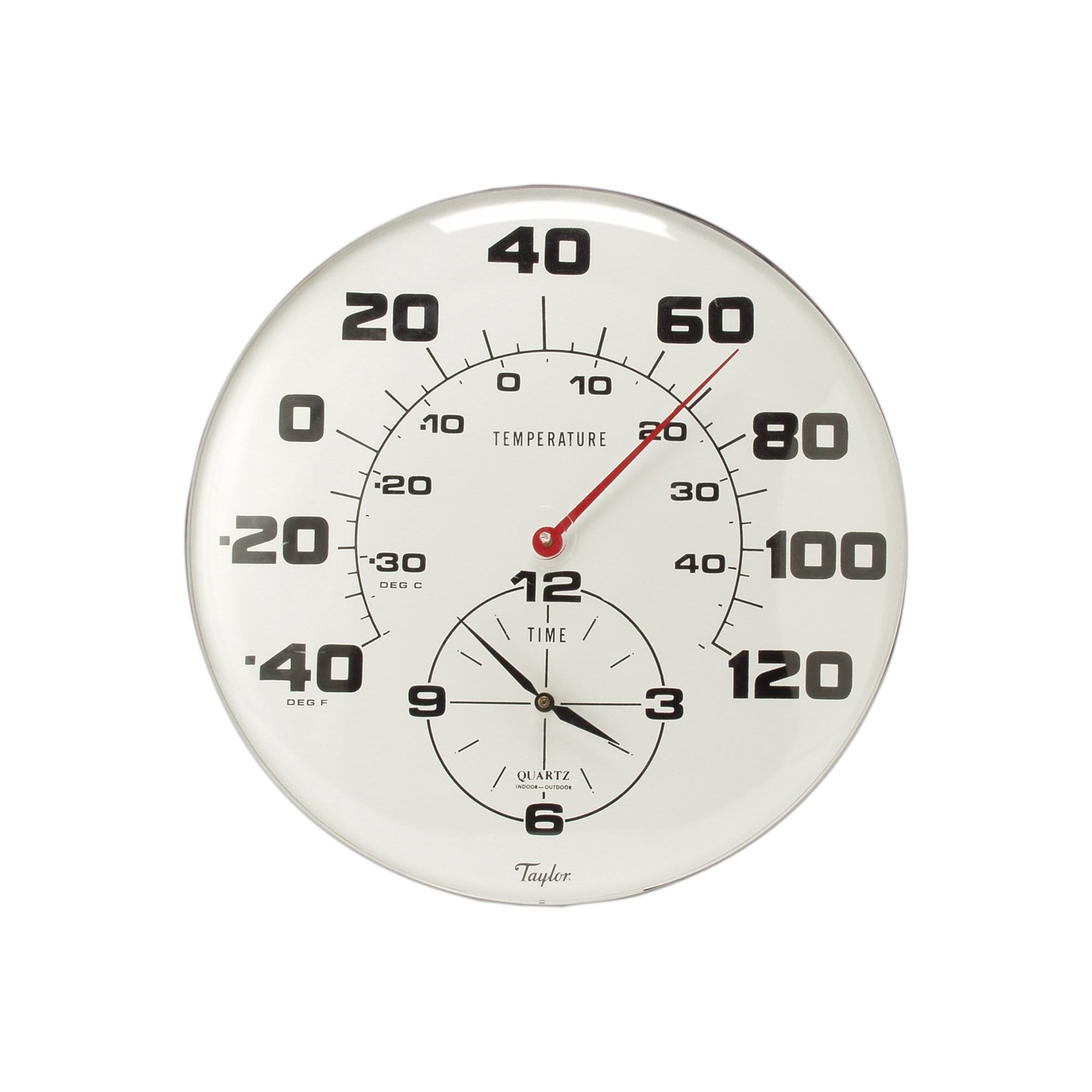 18" Metal Patio Thermometer & Clock | 162 | TAYLOR – Taylor USA