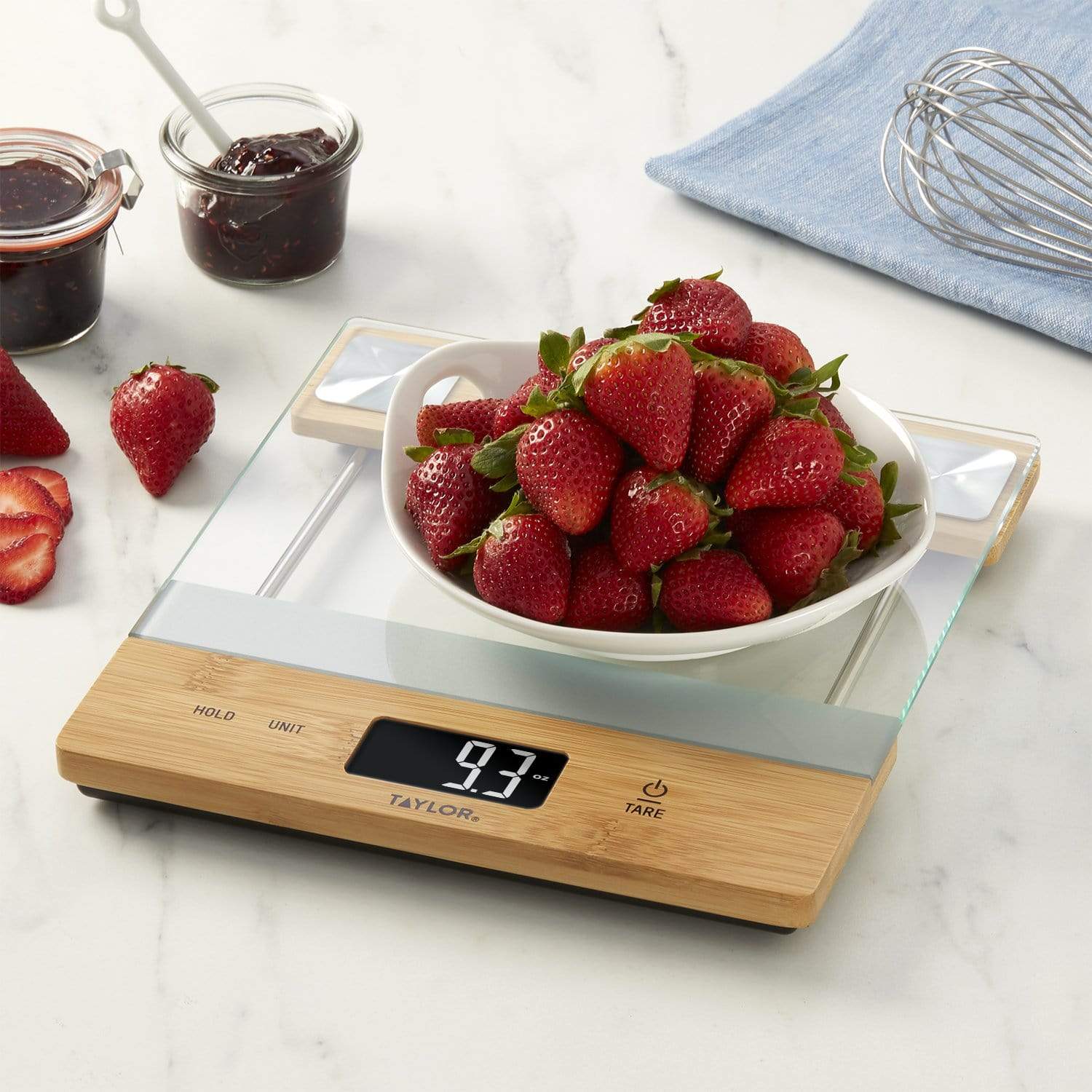 Bamboo/Glass Platform Kitchen Scale – Taylor USA