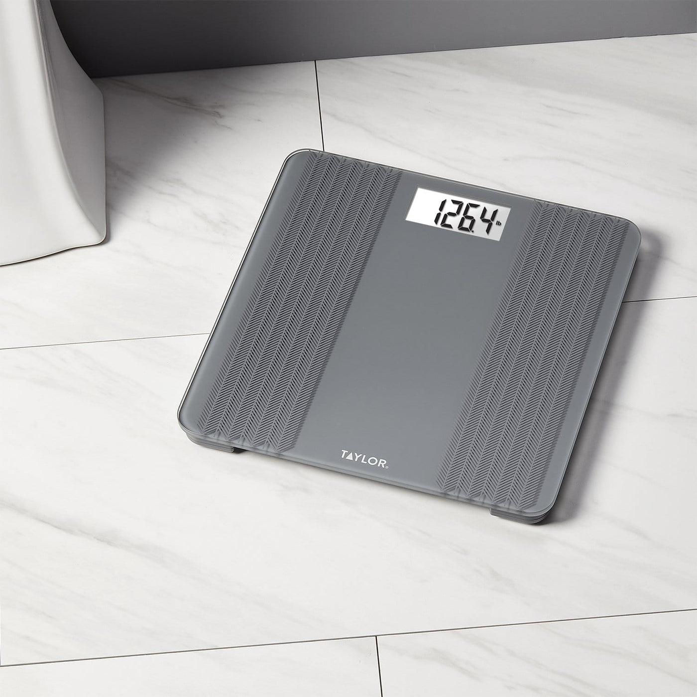 Digital Glass Scale with Textured Herringbone Design