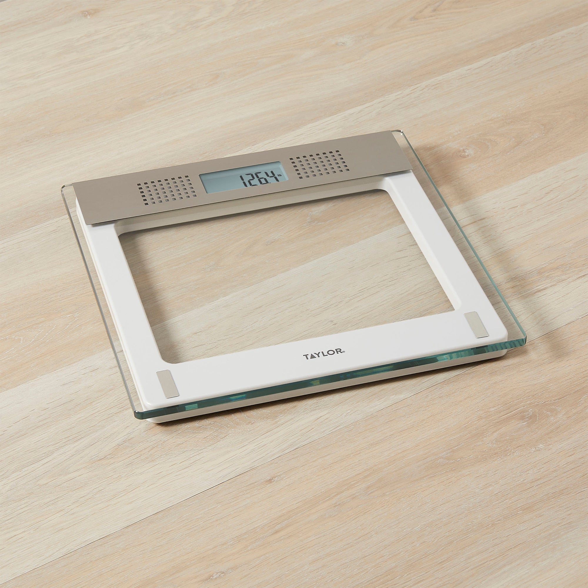 Taylor Precision Products Digital Bathroom Talking Scale, Clear Glass